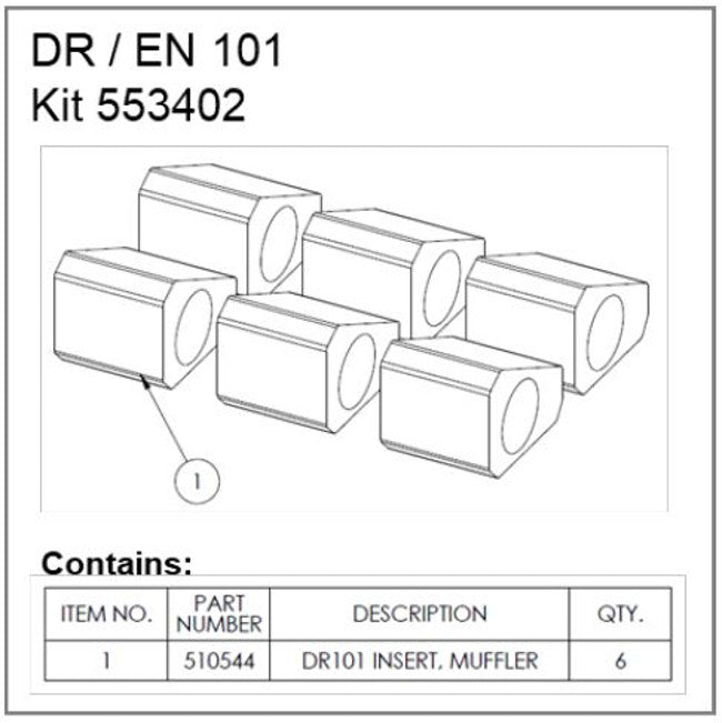 Ametek Rotron DR/EN Regenerative Blower 101 Muffler Kit 553402