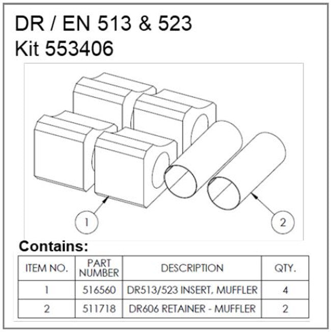 Ametek Rotron DR/EN Regenerative Blower 513 & 523 Muffler Kit 553406