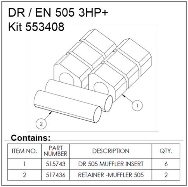Ametek Rotron DR/EN Regenerative Blower 505 3 hp+ Muffler Kit 553408