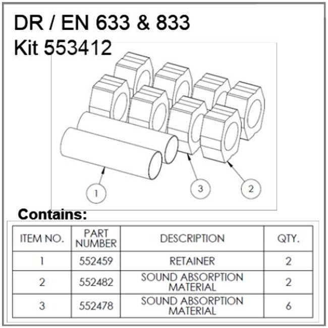 Ametek Rotron DR/EN Regenerative Blower 633 & 833 Muffler Kit 553412