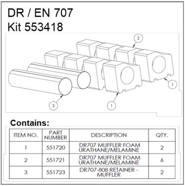 Ametek Rotron DR/EN Regenerative Blower 707 Muffler Kit 553418